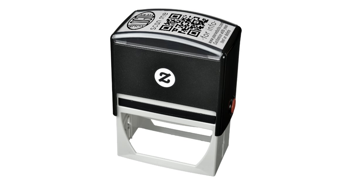 Upload Your QR Code & Logo Modern Promotional Self-inking Stamp | Zazzle