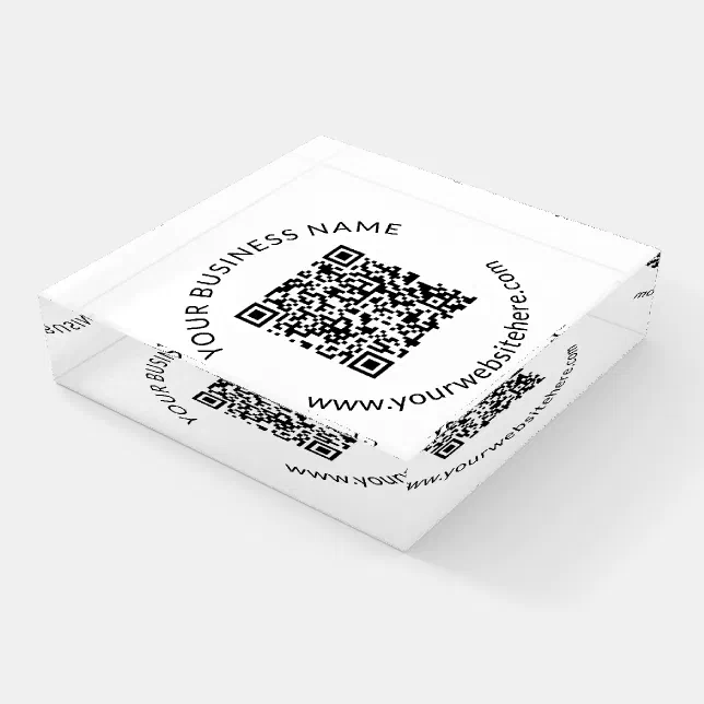 Uploaded QR code Template with Editable Text Paperweight | Zazzle