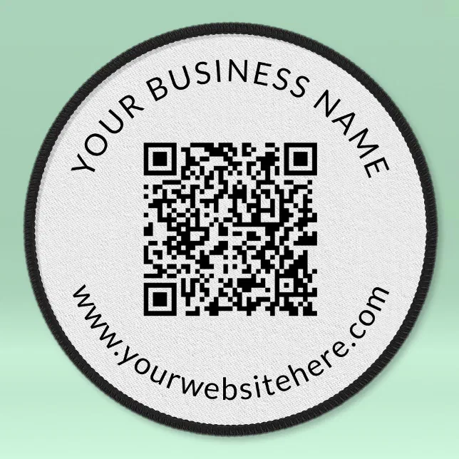 Uploaded QR code Template with Editable Text Patch | Zazzle