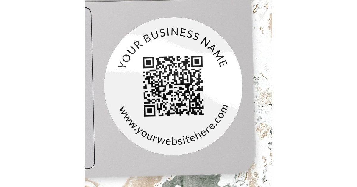 Uploaded QR code Template with Editable Text Sticker | Zazzle