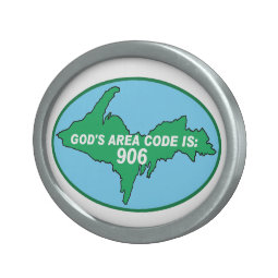 Upper Peninsula 906 Area Code Belt Buckle | Zazzle