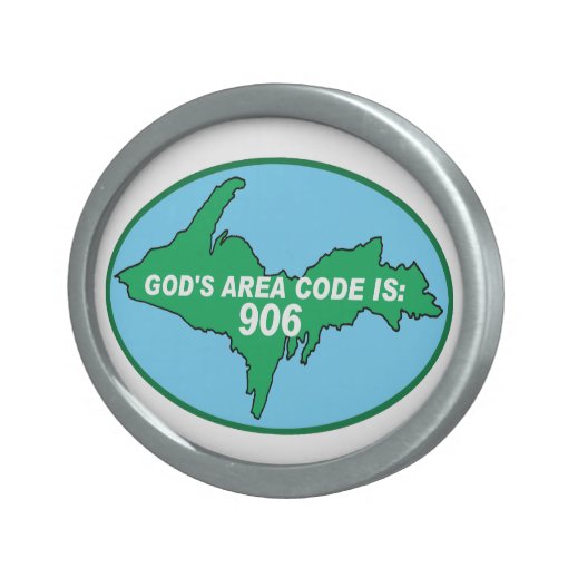 Upper Peninsula 906 Area Code Belt Buckle | Zazzle