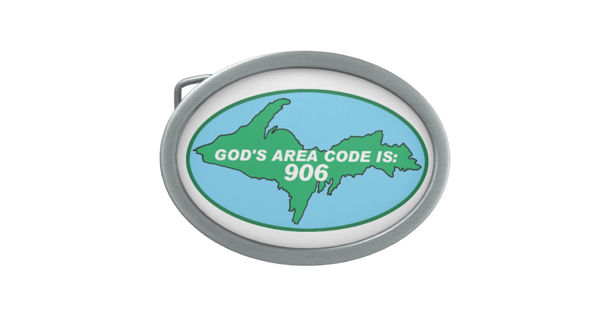 Upper Peninsula 906 Area Code Belt Buckle | Zazzle