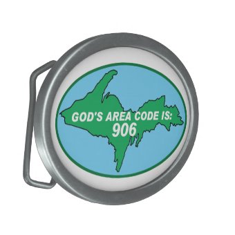 Upper Peninsula 906 Area Code Belt Buckle | Zazzle