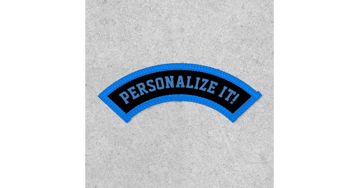 Upper Rocker Blue Text Patch | Zazzle