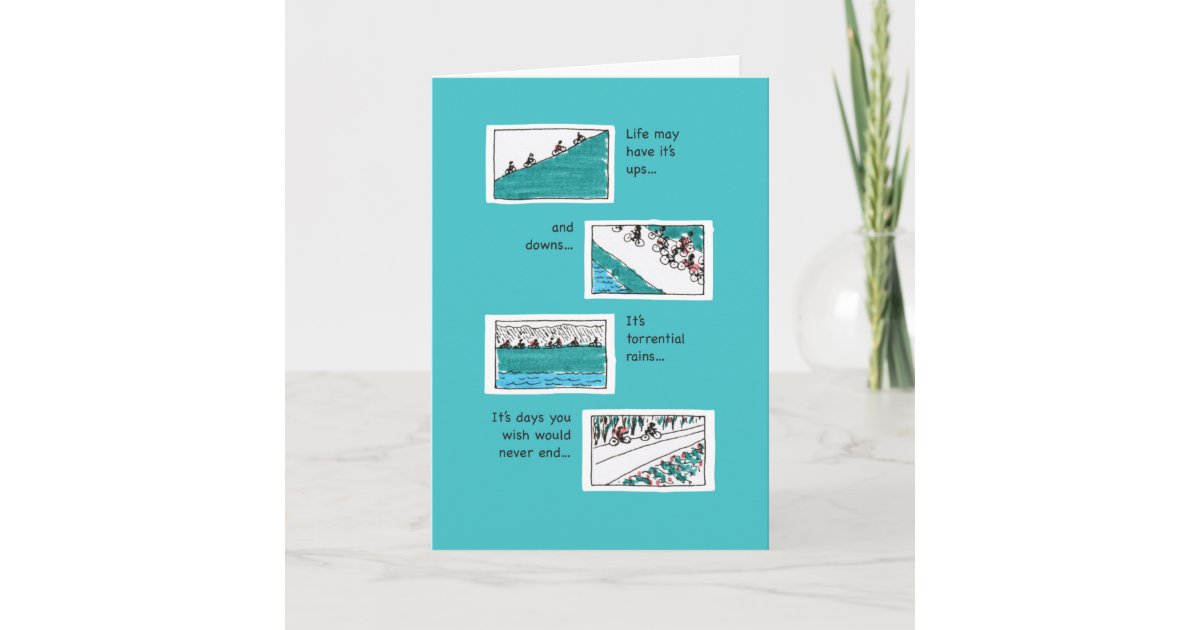 "Ups & Downs" Teal There for You Greeting Card | Zazzle