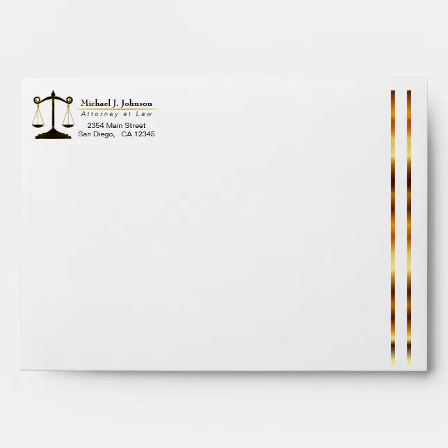 Upscale Attorney Design Envelope | Zazzle