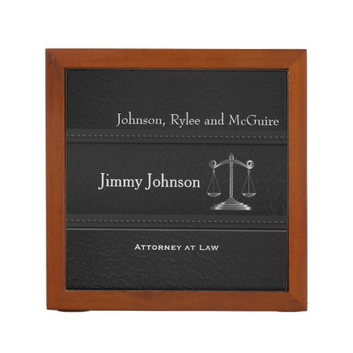 Upscale Black Leather - Lawyer Desk Organizer | Zazzle