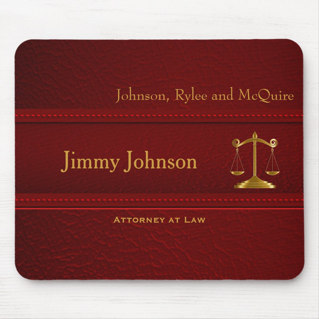Upscale Deep Red Leather - Lawyer Design Mouse Pad | Zazzle
