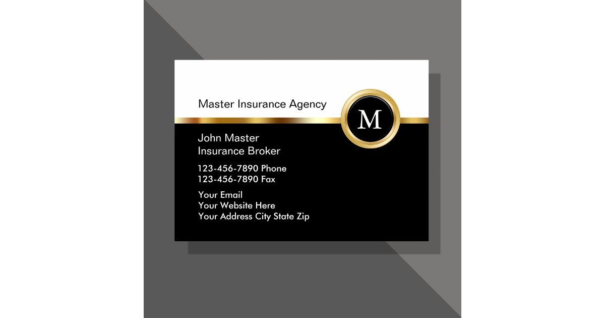 Upscale Insurance Business Cards | Zazzle