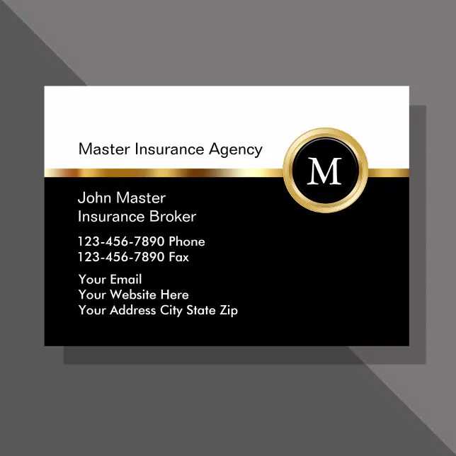 Upscale Insurance Business Cards | Zazzle