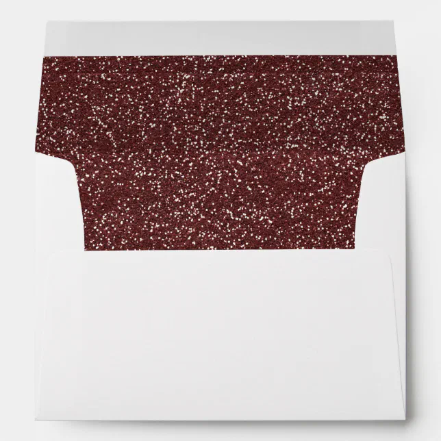 Upscale Marsala Glitter Look Glam Style Wedding Envelope | Zazzle