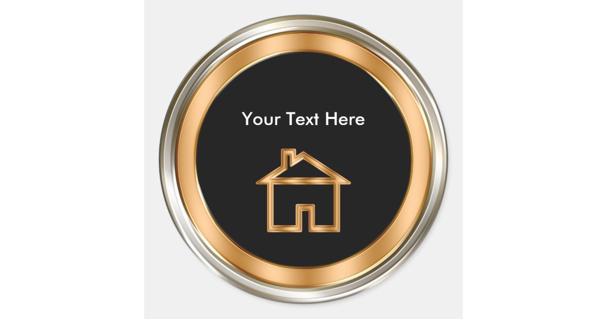 Upscale Real Estate Sticker Labels | Zazzle