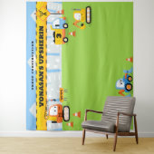 Upsherin Personalized Cute Construction BACKDROP | Zazzle