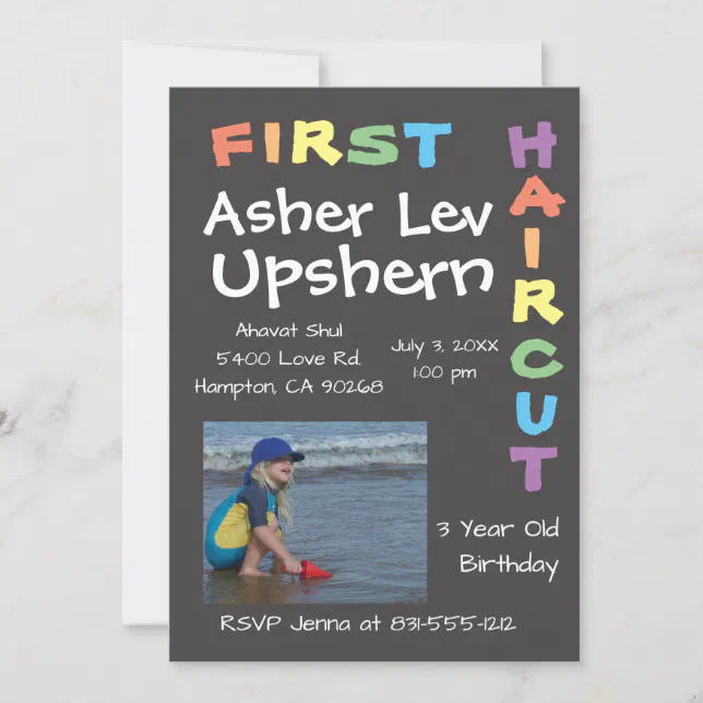 Upshern Upshernish Rainbow Upsherin Invitation | Zazzle