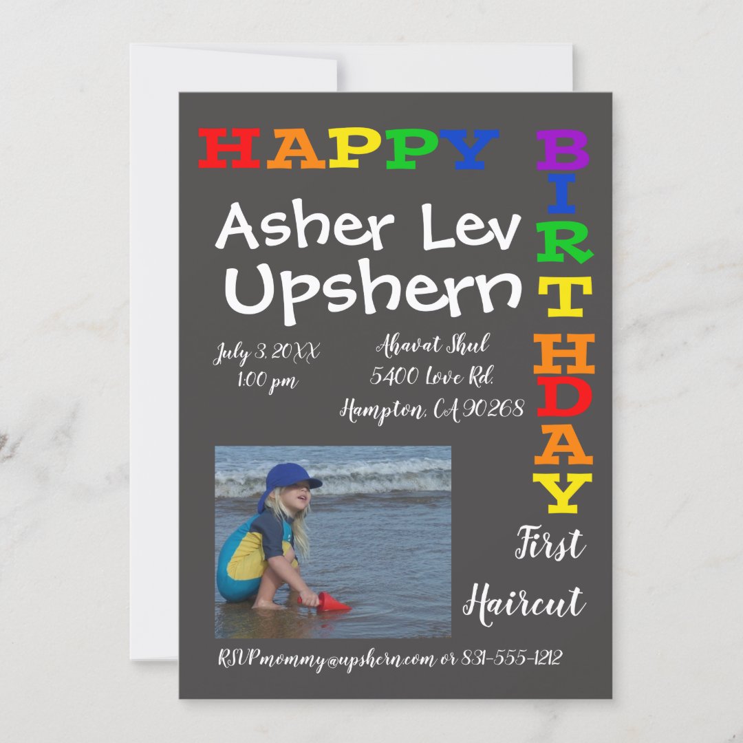 upshern upshernish upsherin invitations invitation | Zazzle