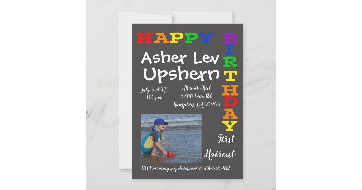 upshern upshernish upsherin invitations invitation | Zazzle