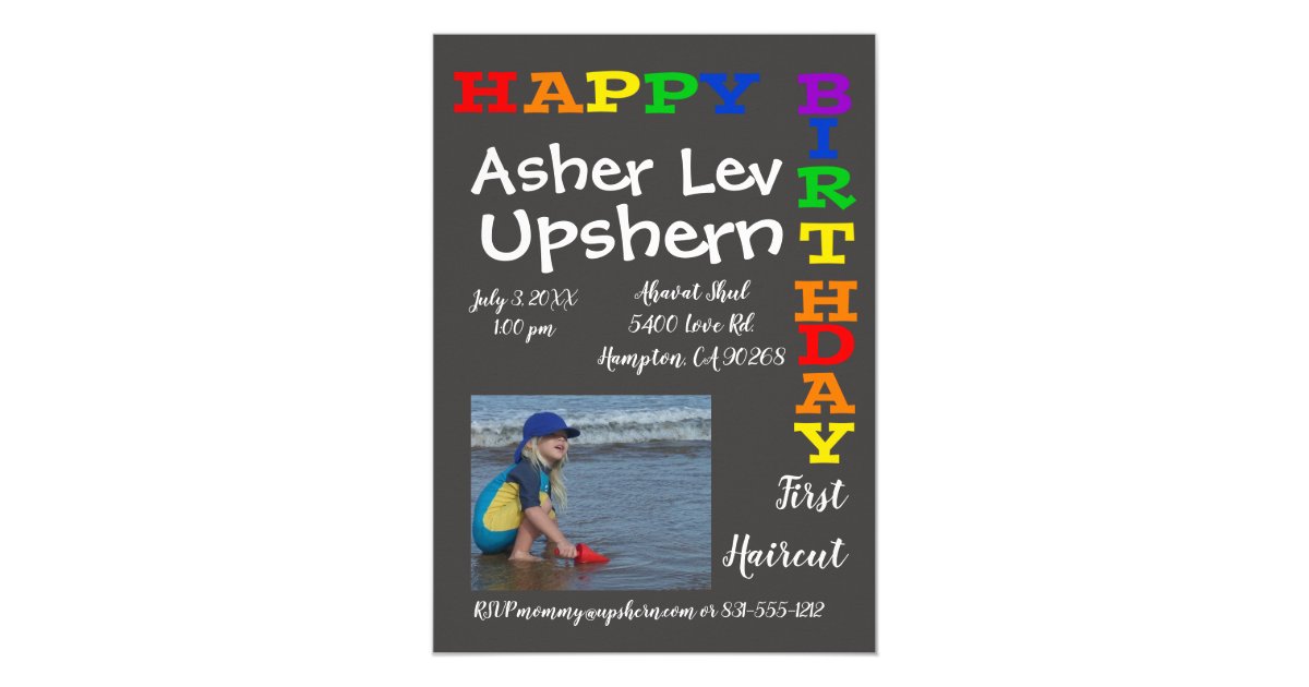 upshern upshernish upsherin invitations invitation | Zazzle.com
