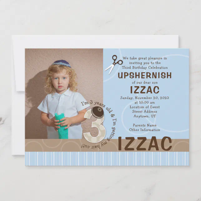Upshernish or Upshern Invitation | Zazzle
