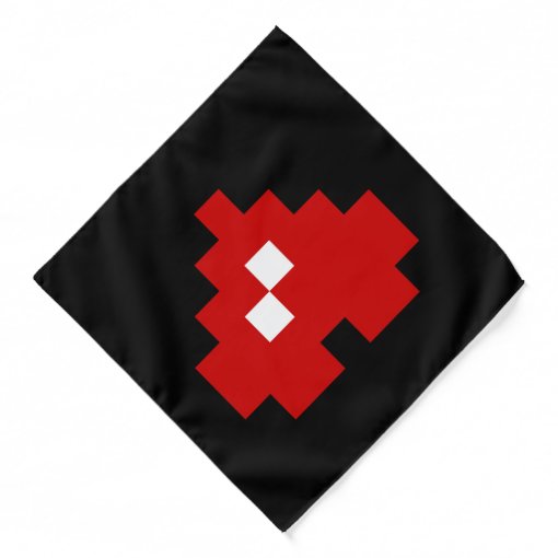 Upside Down 8 Bit Pixel Heart Bandana | Zazzle