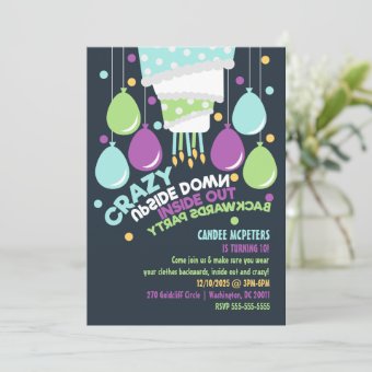 Upside Down Inside Out Backwards Party Invitation | Zazzle
