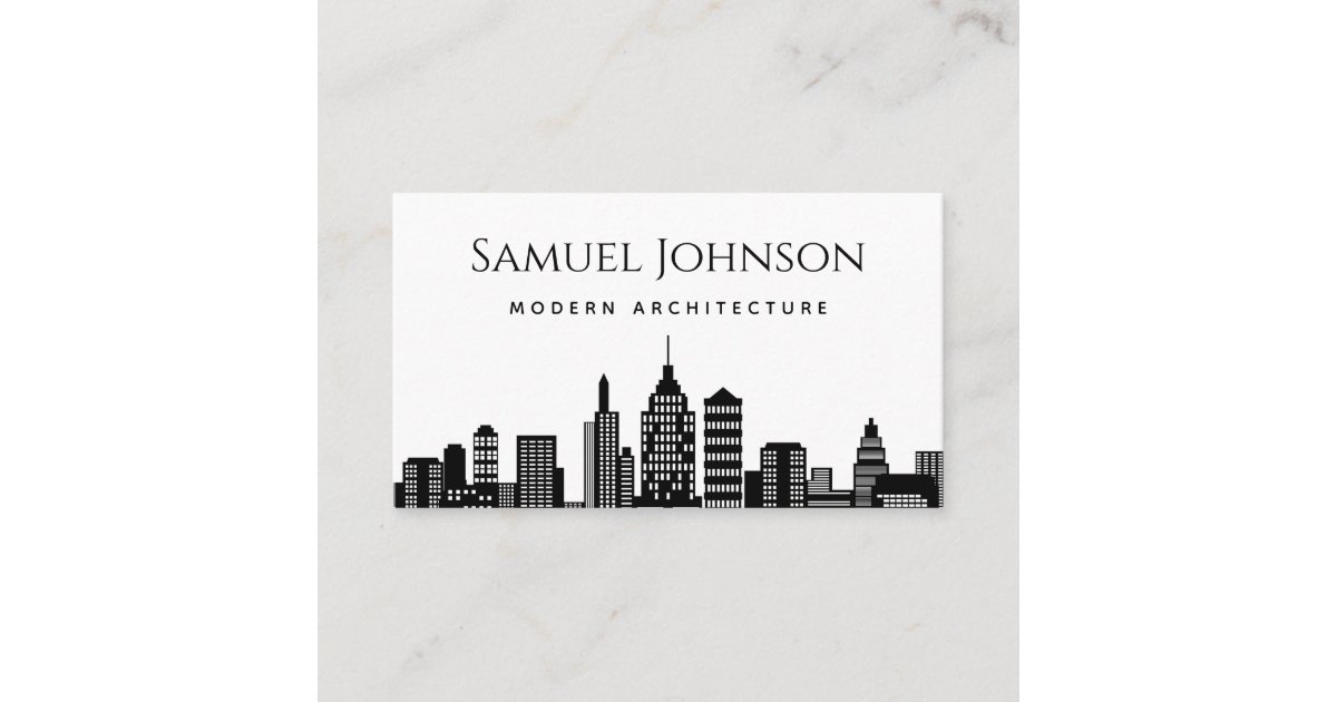 Uptown Downtown City Landscape Modern Architect Business Card | Zazzle