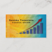 Upward Chart Blue Yellow Financial Advisor Business Card | Zazzle