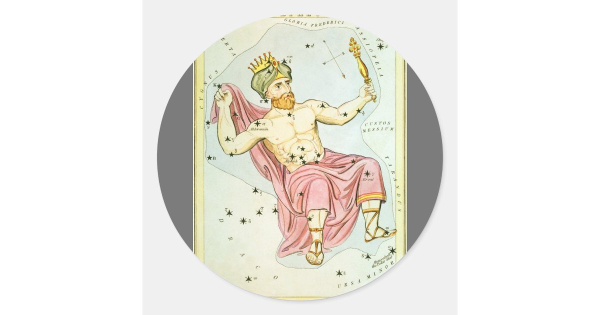 Urania's Mirror, Vintage Astronomy Celestial Map Classic Round Sticker ...
