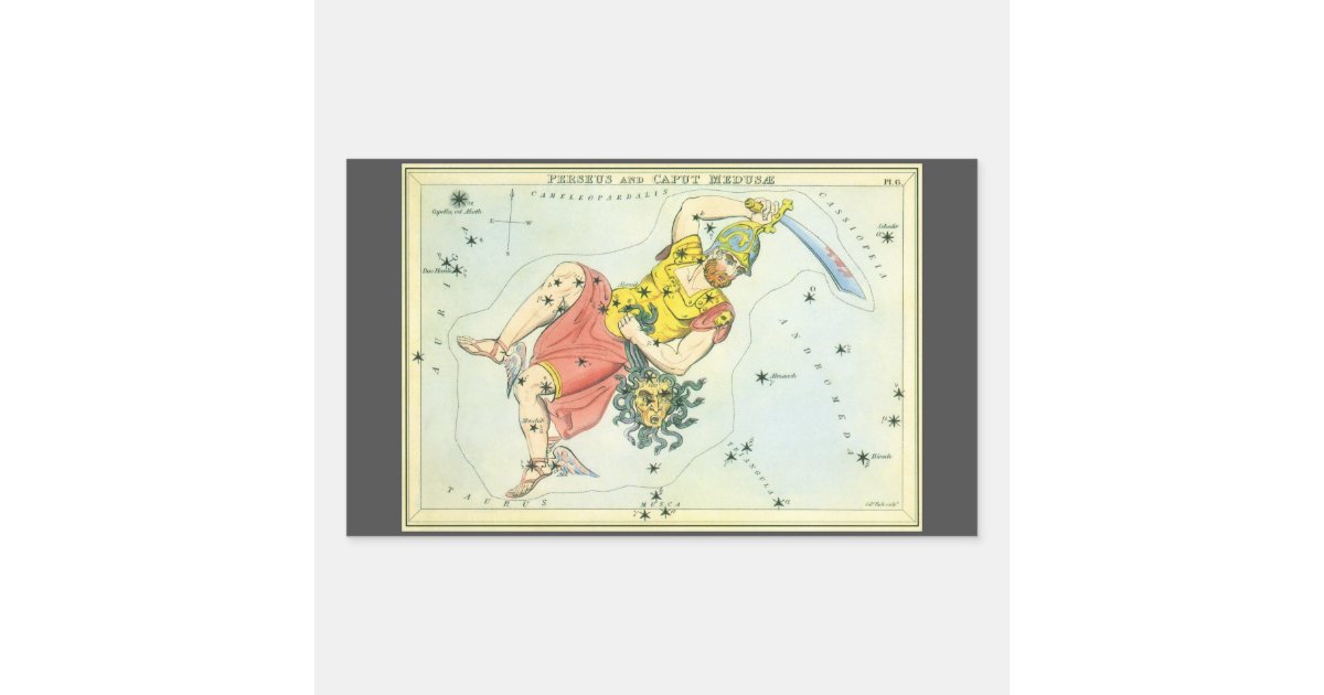 Urania's Mirror, Vintage Astronomy Celestial Map Rectangular Sticker ...