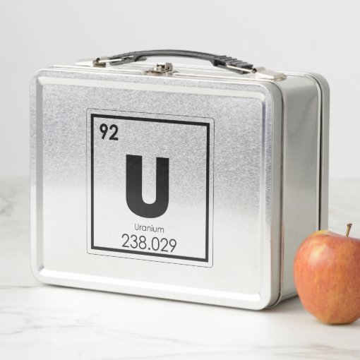 Uranium chemical element symbol chemistry formula metal lunch box | Zazzle