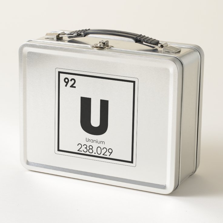 Uranium chemical element symbol chemistry formula metal lunch box | Zazzle