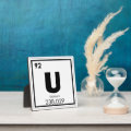 Uranium chemical element symbol chemistry formula plaque | Zazzle