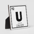 Uranium chemical element symbol chemistry formula plaque | Zazzle