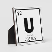 Uranium chemical element symbol chemistry formula plaque | Zazzle