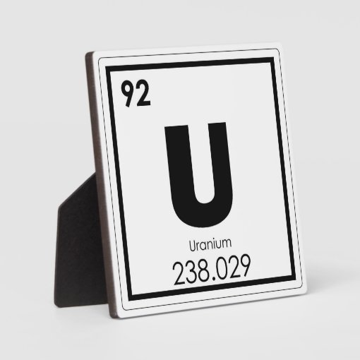 Uranium chemical element symbol chemistry formula plaque | Zazzle