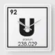 Uranium chemical element symbol chemistry formula square wall clock ...