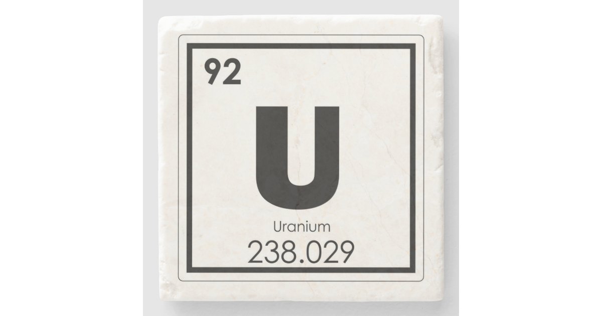 Uranium chemical element symbol chemistry formula stone coaster | Zazzle