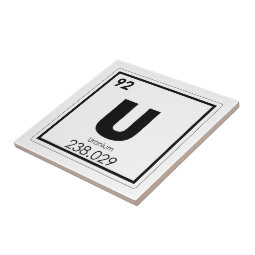 Uranium chemical element symbol chemistry formula tile | Zazzle
