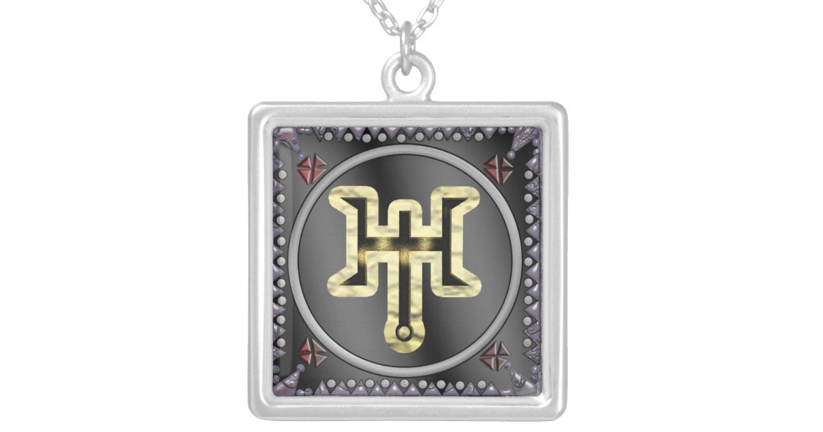 uranus sigil silver plated necklace | Zazzle
