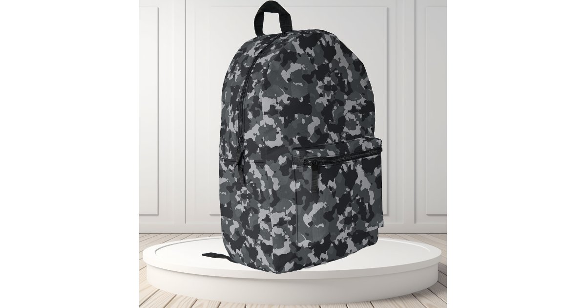 Urban Black Grey Camouflage Camo Printed Backpack | Zazzle