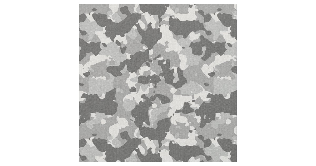 Urban Black White Camouflage Camo Military Fabric | Zazzle