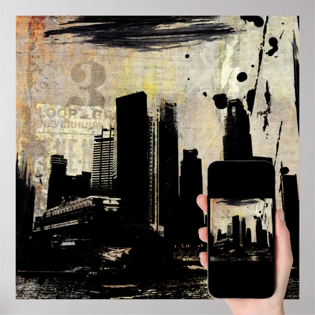 urban cityscape decay poster | Zazzle