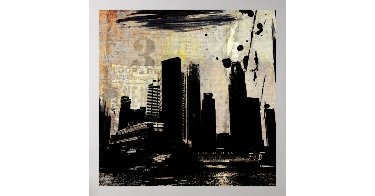 urban cityscape decay poster | Zazzle