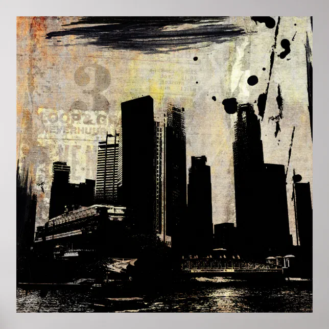 urban cityscape decay poster | Zazzle