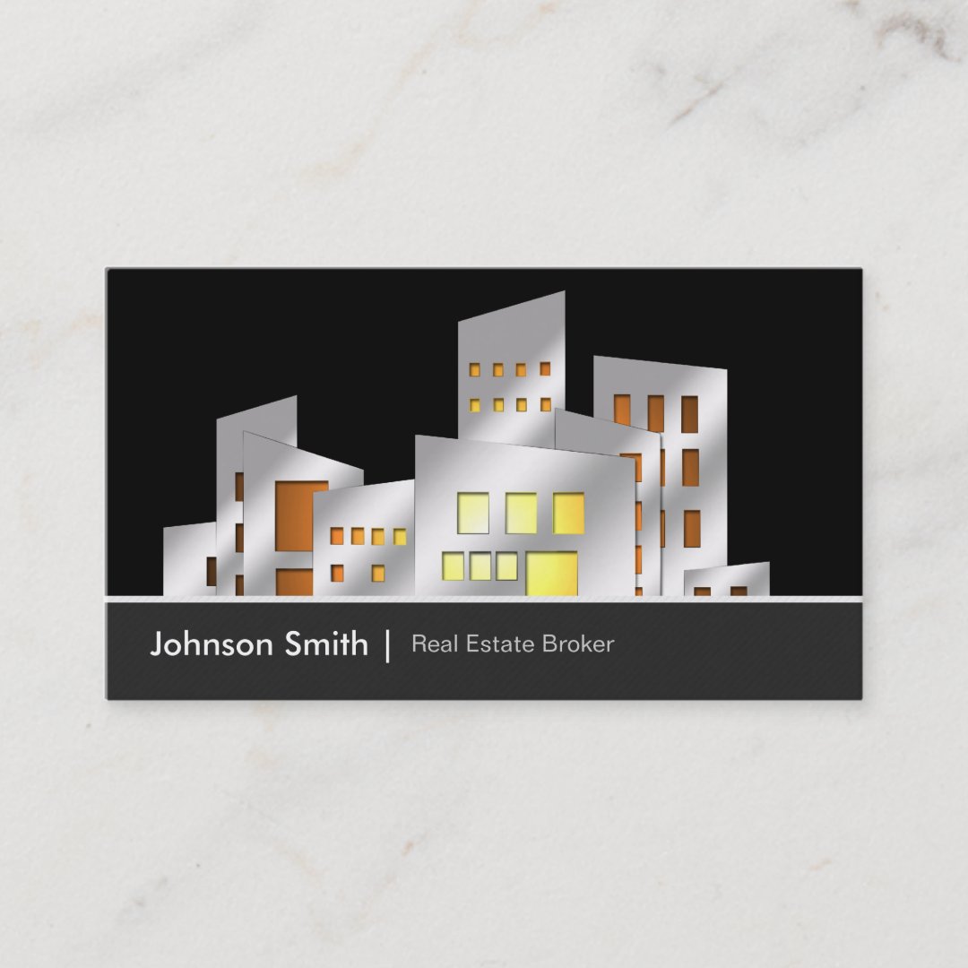 Urban Real Estate Broker Agency Agent Dealer Business Card | Zazzle
