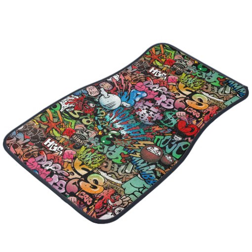 Urban street art Graffiti characters pattern Car Mat | Zazzle