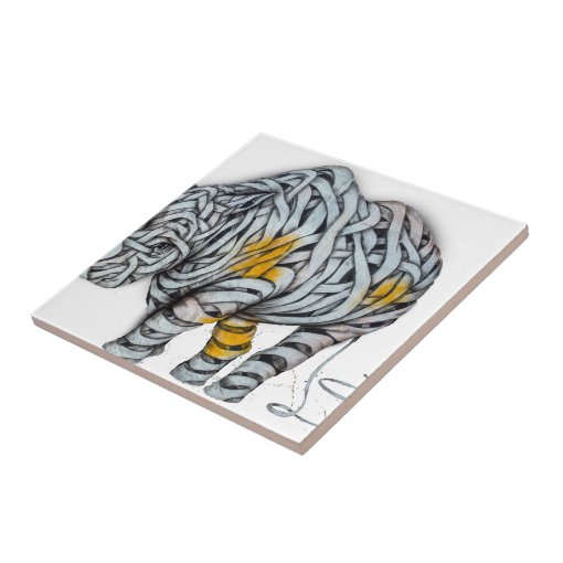Urban Street Art: Ribbon Rhinoceros Tile | Zazzle