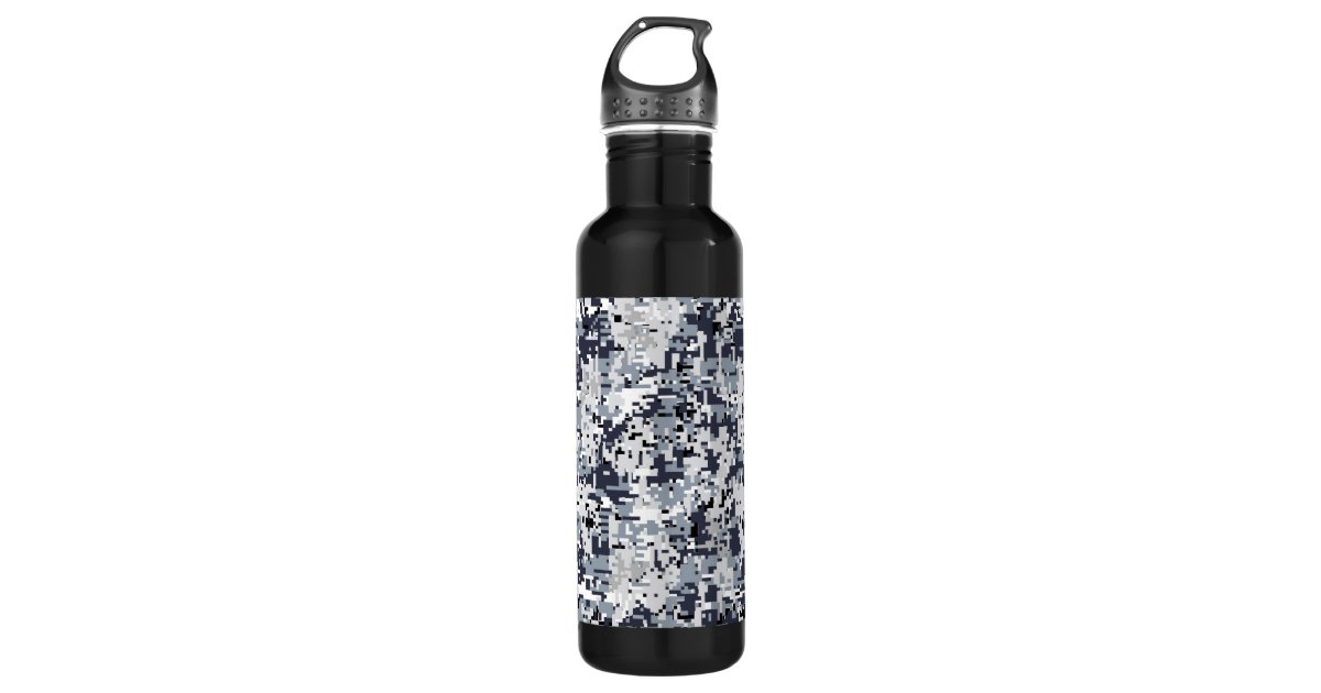 Urban Style Grey Digital Camouflage Water Bottle | Zazzle