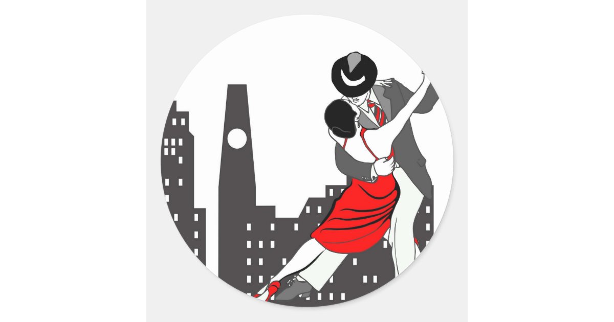 Urban tango classic round sticker | Zazzle