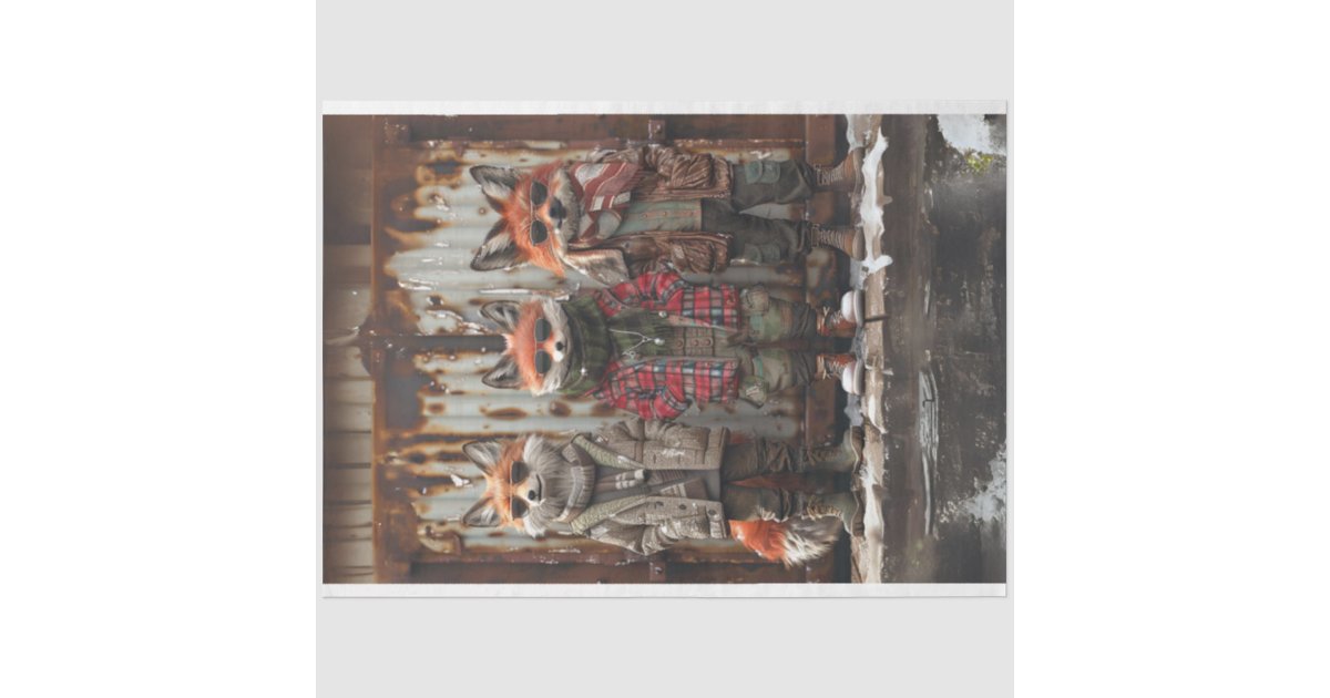 Urban Trio Fox Brotherhood Decoupage Tissue Paper | Zazzle